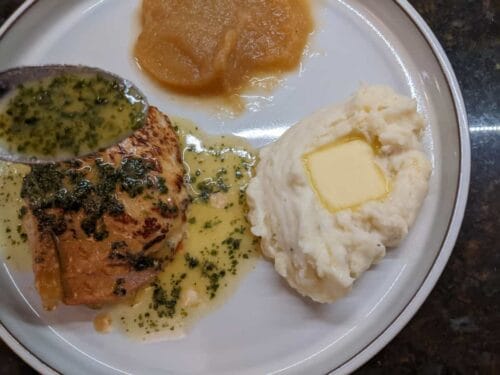 Classic pan fried Cuban pork chops with Marinade and Sauce