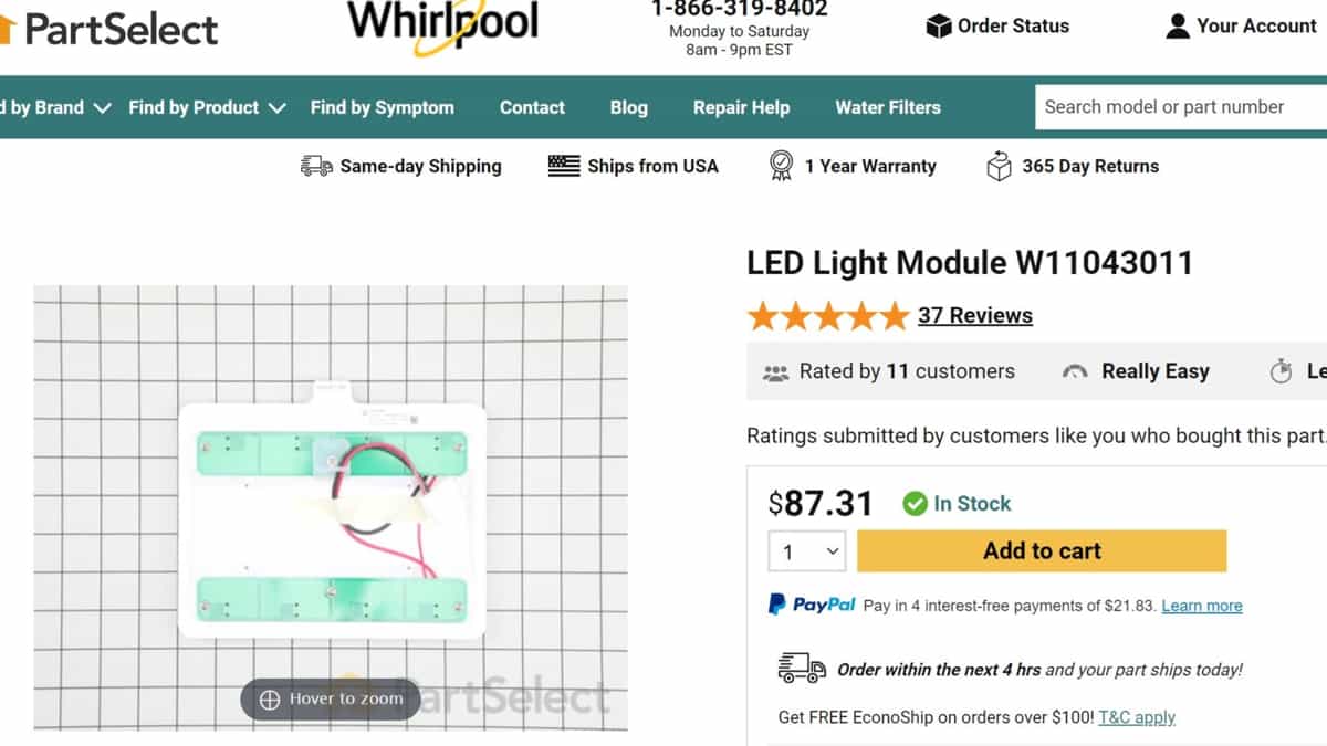Whirlpool Refrigerator LED Light Module - How To Replace